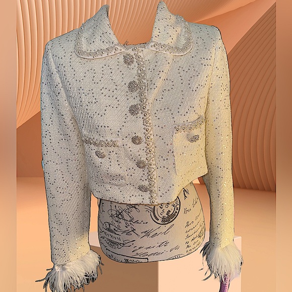 Self-Portrait | Jackets & Coats | Self Portrait Pearl Jacket | Poshmark